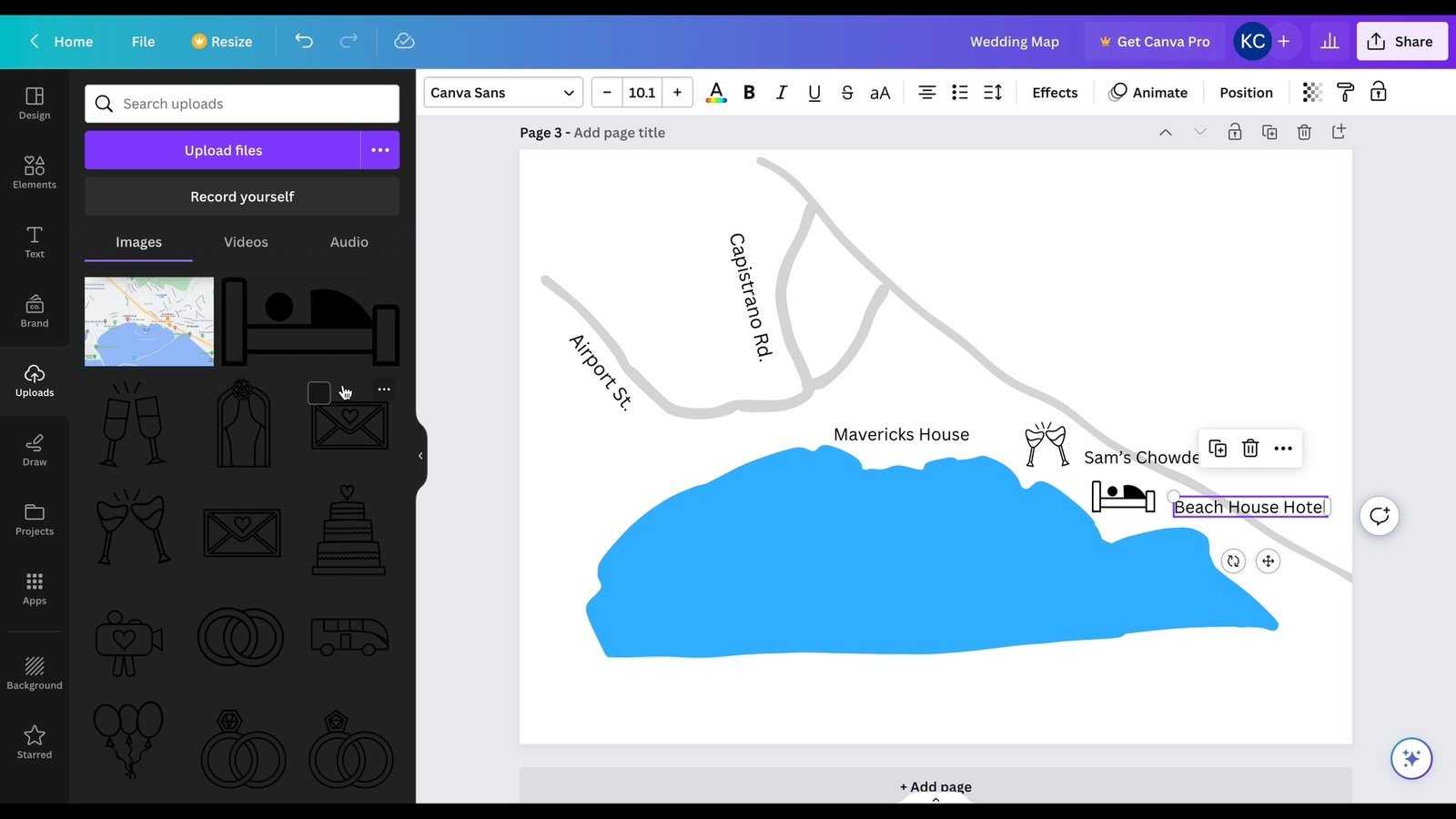 How to Make a Wedding Map for Free in Canva: 2 Best Ways - Wednificence.com